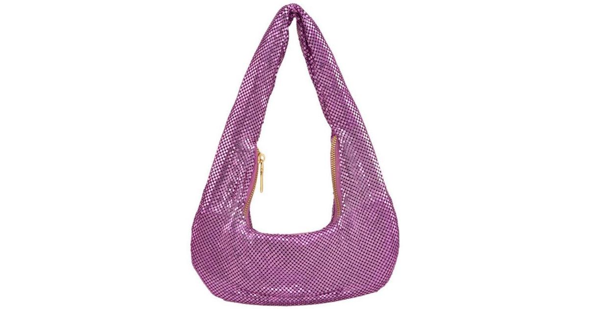 Fashnzfab U Shape Metal Mesh Bag in Purple | Lyst