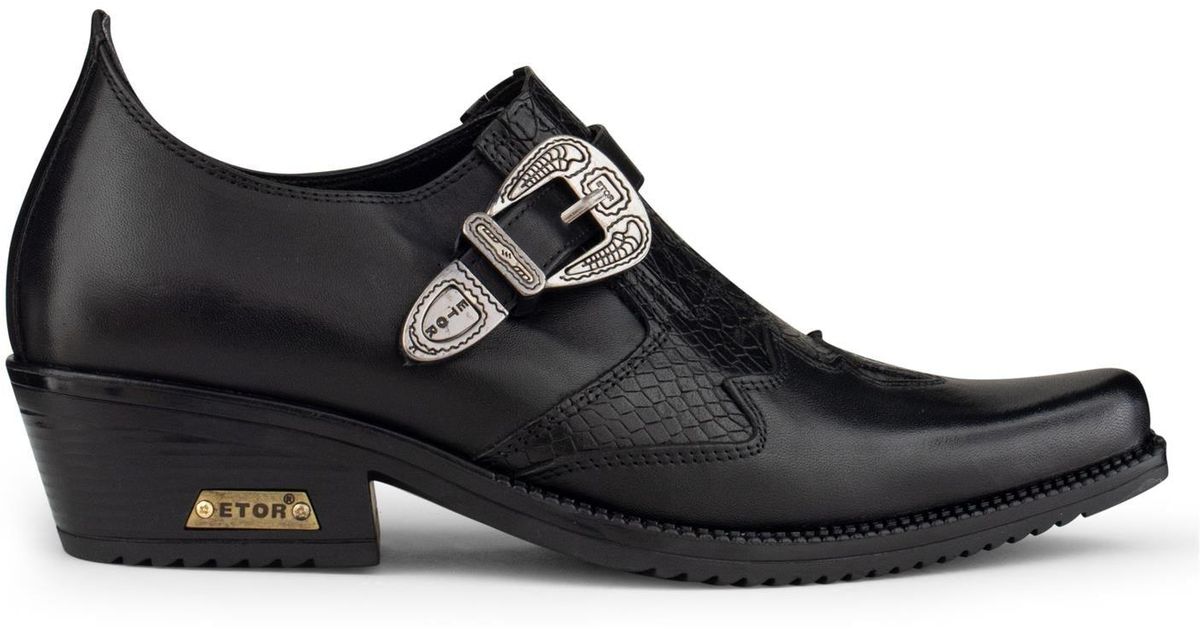 Infinity Leather Leather Winklepickers Cowboy Cuban Biker Shoes in ...