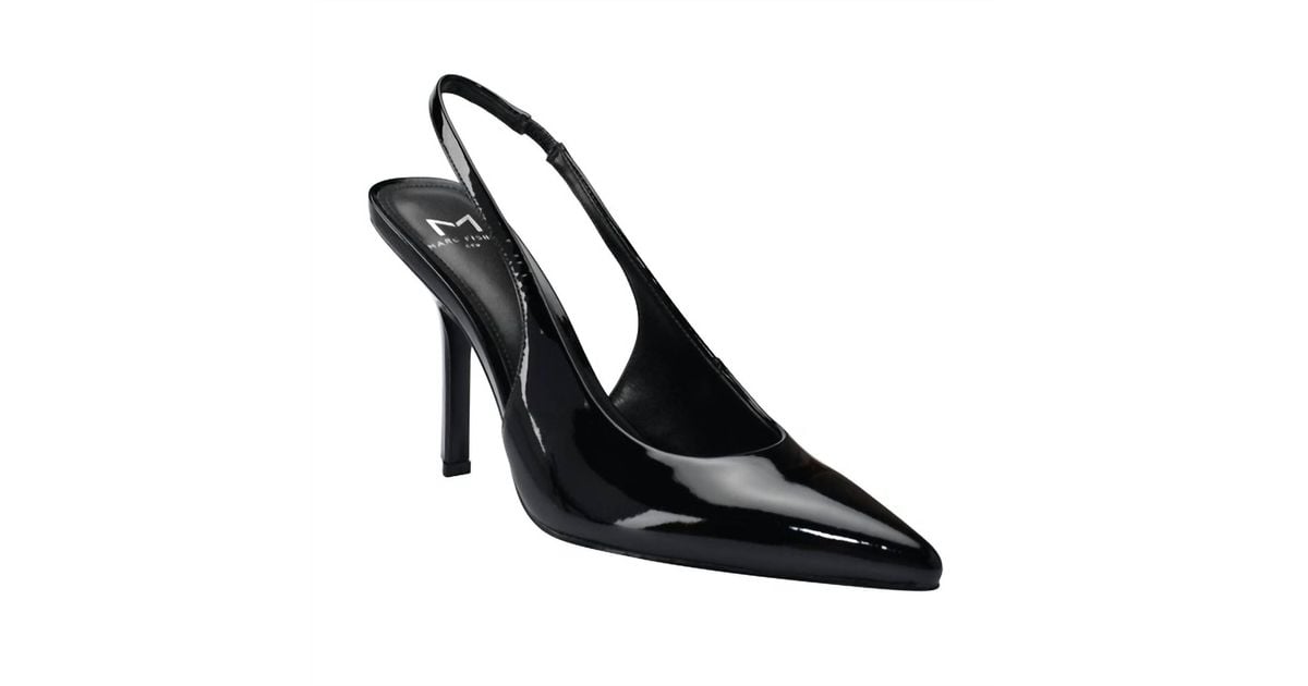 Marc Fisher Emalyn Patent Slingback Pump Shoe in Black | Lyst