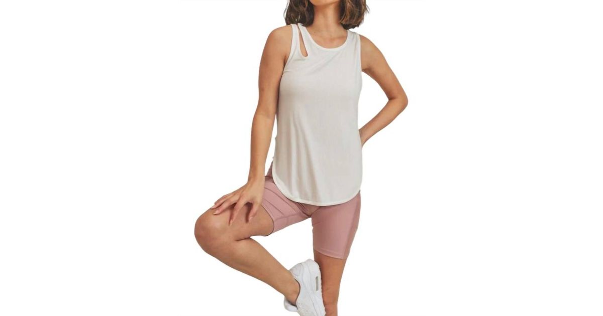 Kimberly C Cutout Ribbed Tank Top in White | Lyst