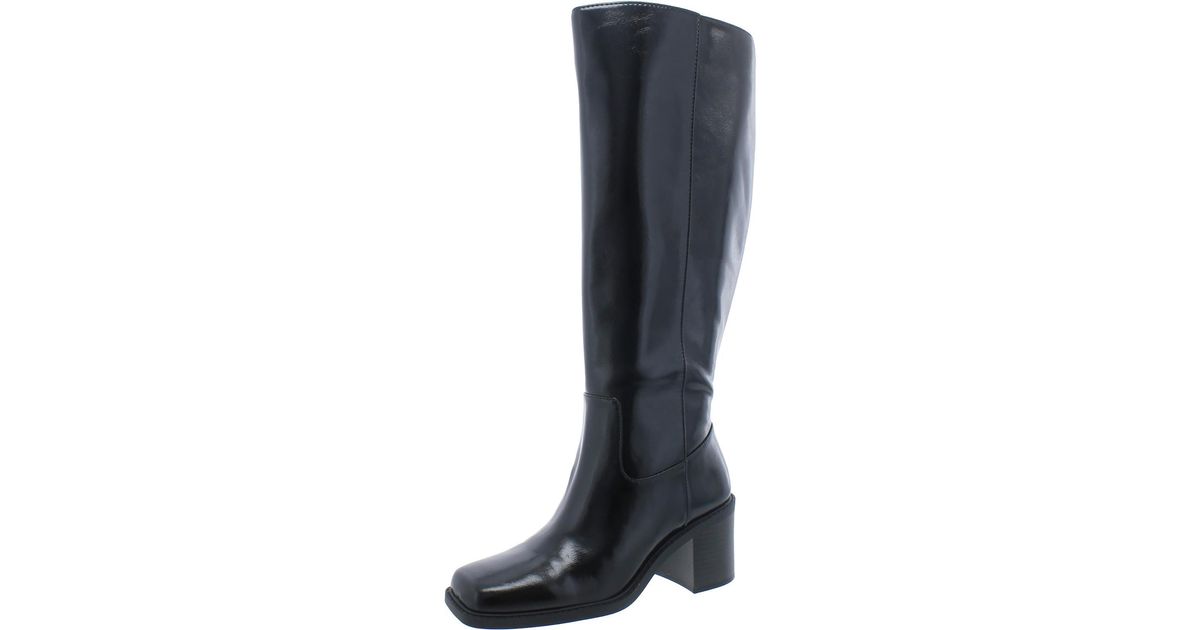 INC Mariah Square Toe Zipper Knee-High Boots in Black | Lyst