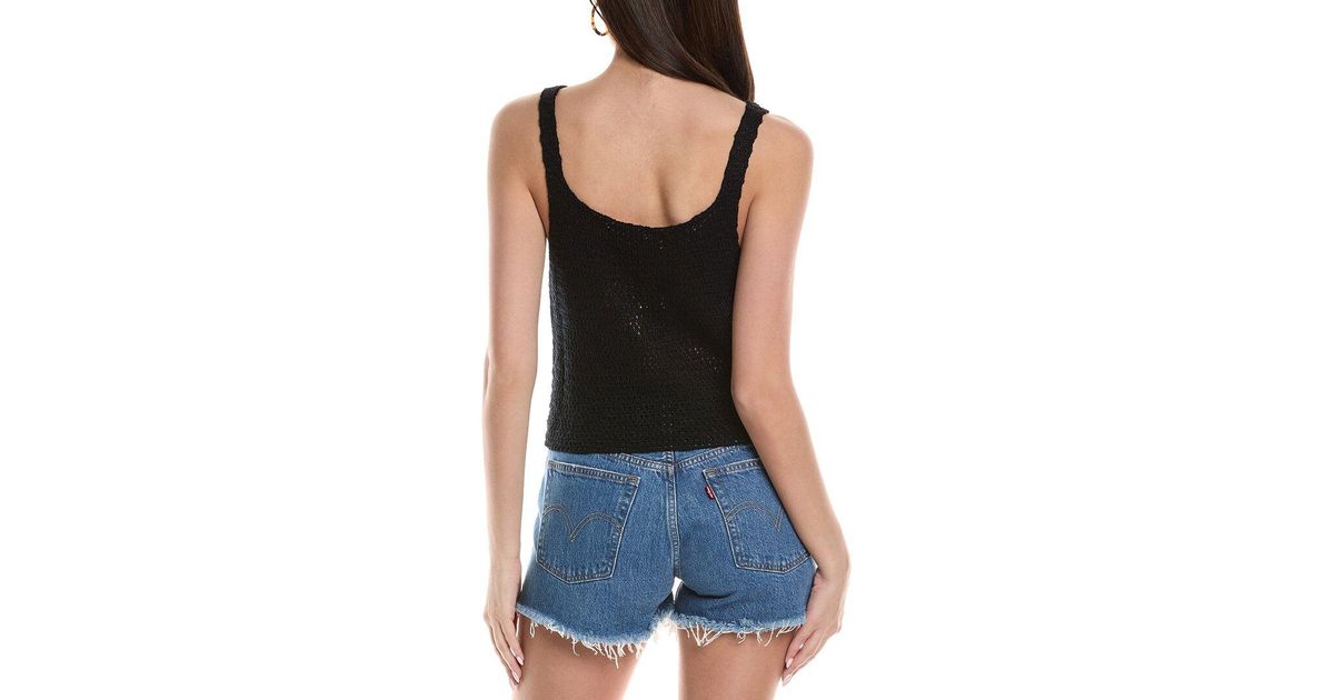 Saltwater Luxe Skye Smocked Tank in Black | Lyst
