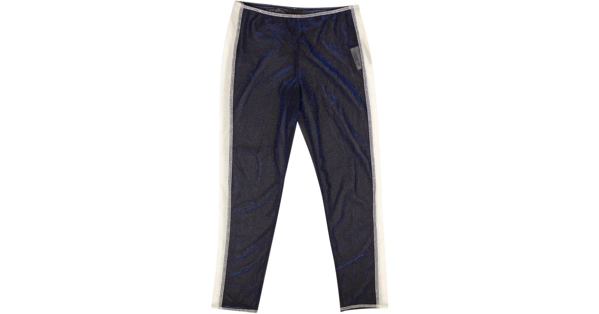 Anna Sui Side Stripe Sheer Leggings In Blue Lyst