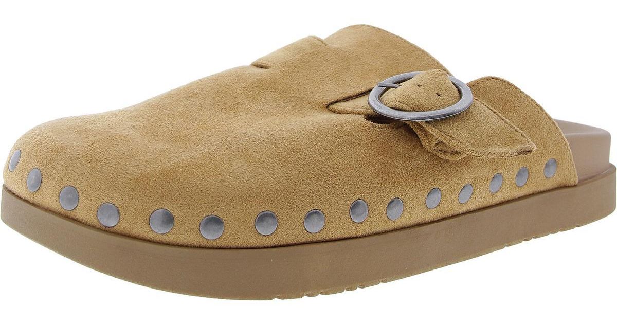 Steve Madden Narrative Adjustable Slip On Slide Slippers in Natural | Lyst