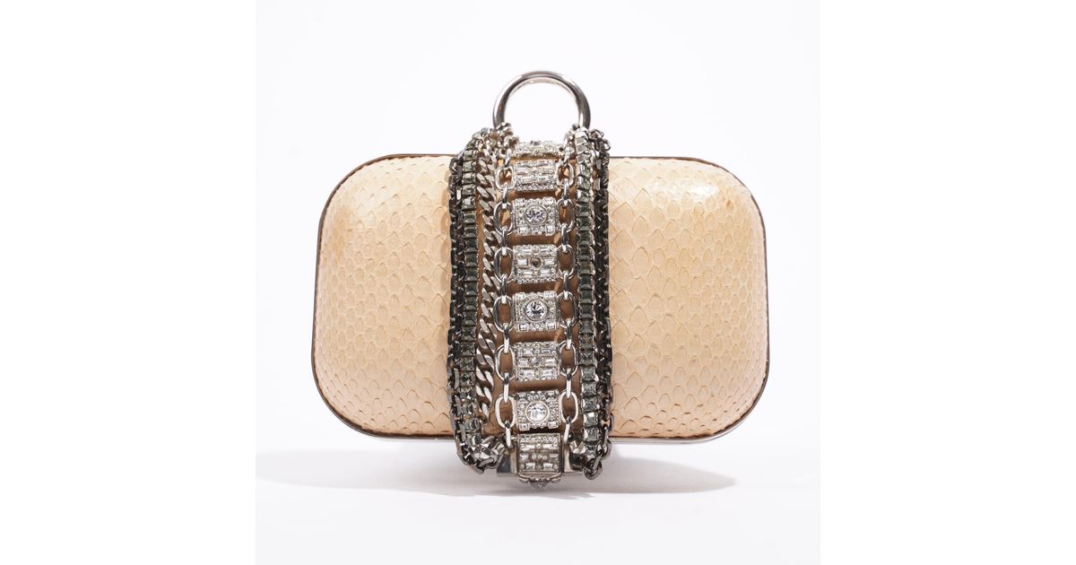Jimmy Choo Clutch Python in Metallic | Lyst