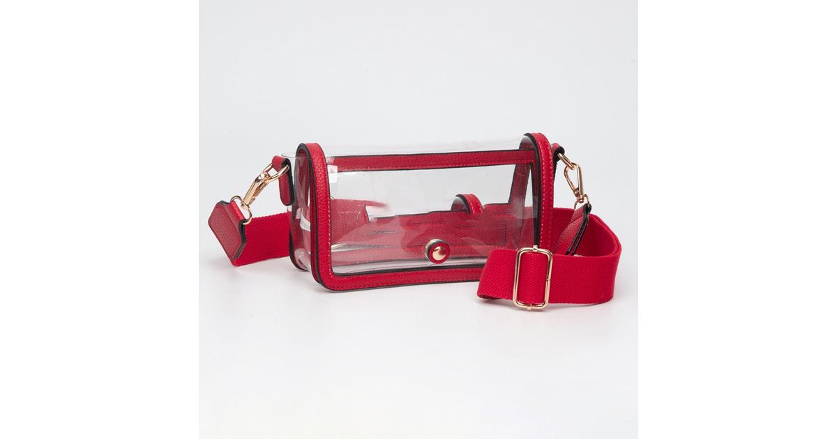 Fashnzfab Transparent Rectangle Flap Crossbody Bag in Red | Lyst