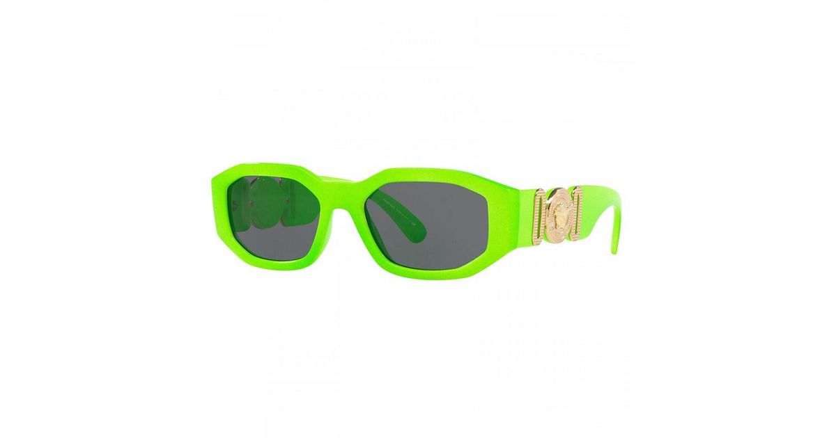 Versace Oval Full Rim, With A Crystal Frame And Dark Lens in Green | Lyst