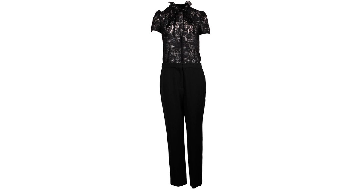 Maje Palilo Lace Jumpsuit in Black | Lyst