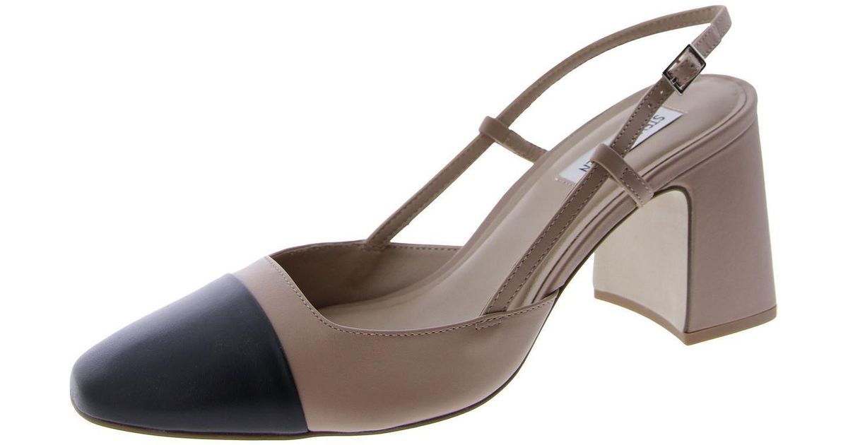 Steve Madden Becka Colorblock Cap Toe Slingback Heels in Brown | Lyst