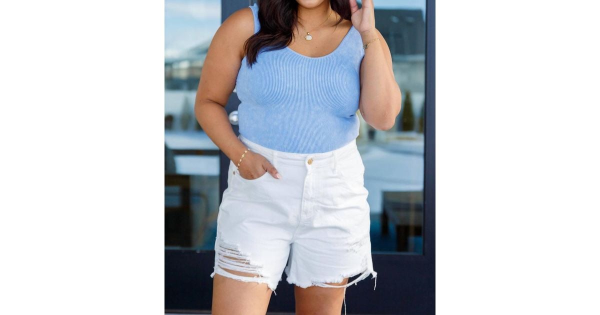 Yelete Fundamentals Ribbed Seamless Reversible Tank in Blue | Lyst