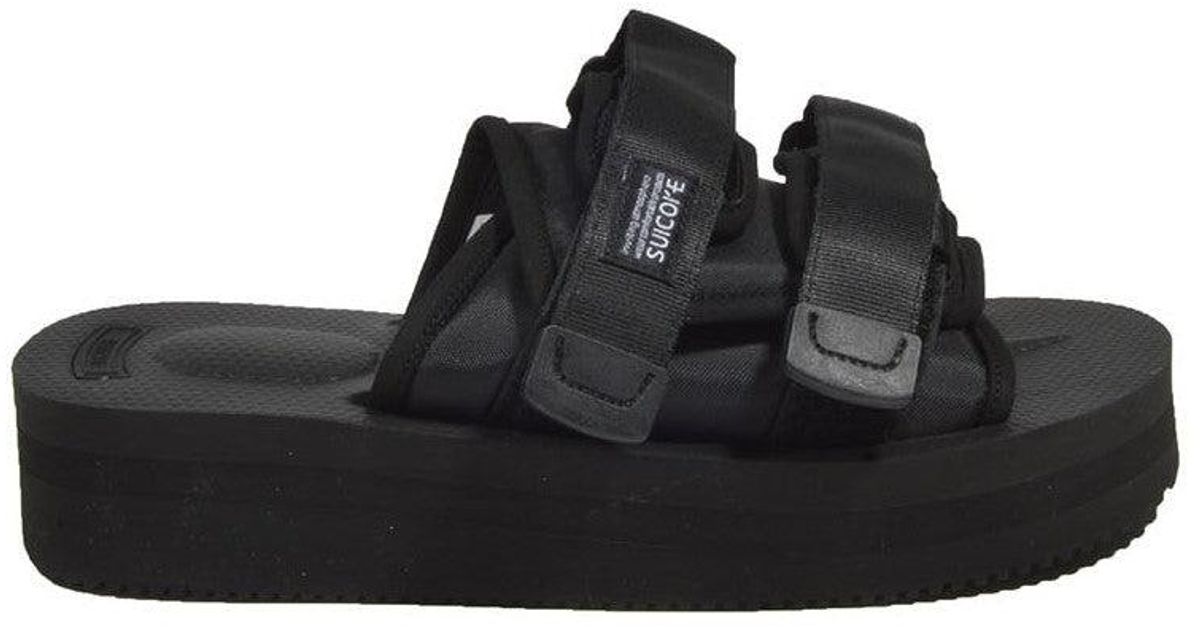 Suicoke High-Platform Adjustable Sandals in Black for Men | Lyst