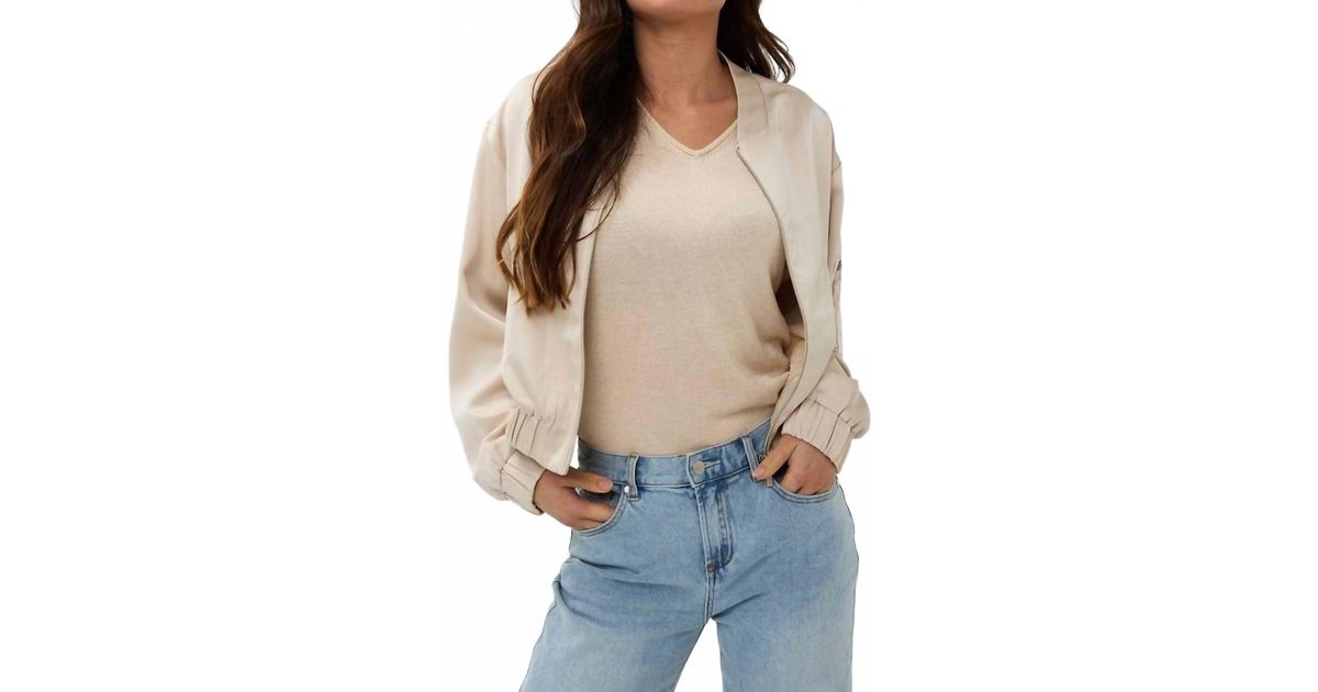 EsQualo Bomber Jacket in White | Lyst