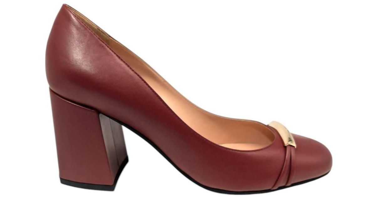 Bally Trinity Ball Leather Pumps in Red | Lyst