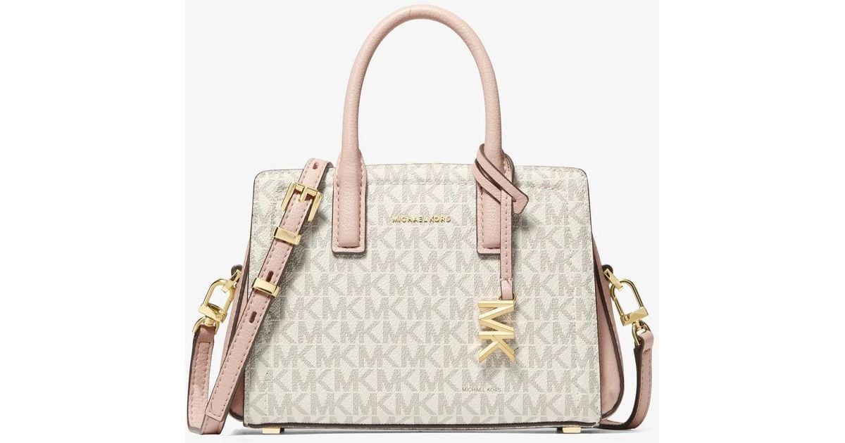 Michael Kors Laila Extra-Small Signature Logo Crossbody Bag in Natural ...