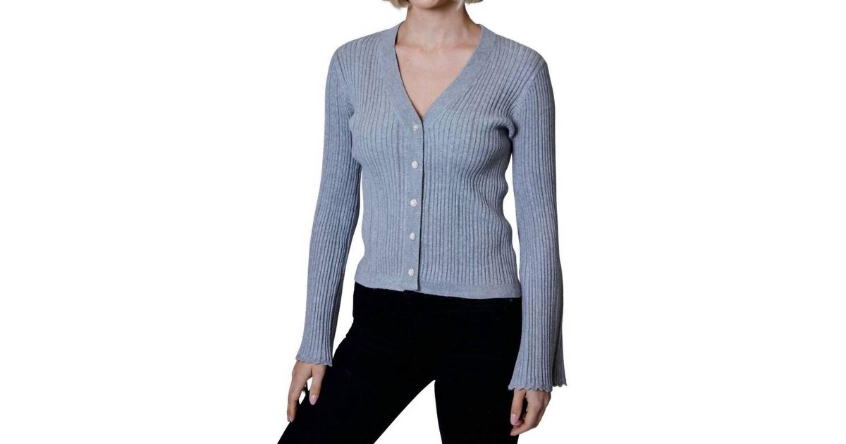Design History Lurex Front Cardi Heather Stone Combo in Blue | Lyst