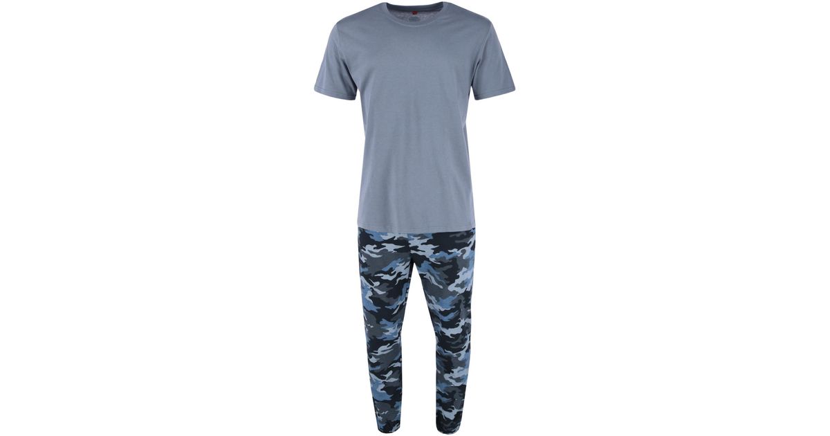 Hanes French Terry Sleep Set in Blue for Men | Lyst