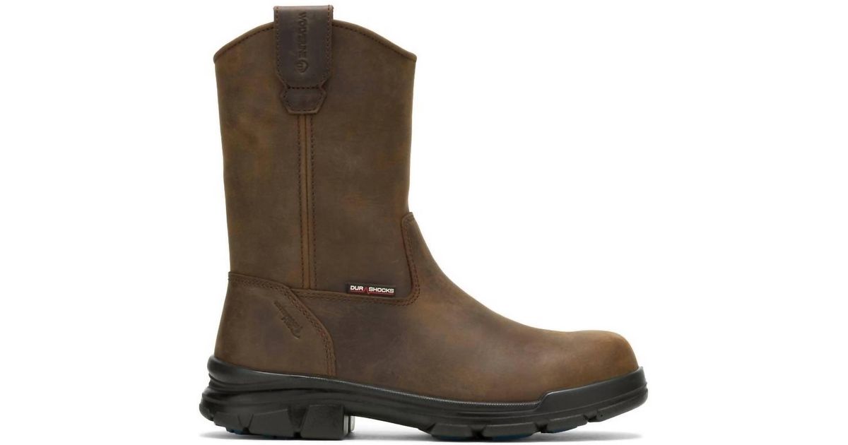Wolverine Durashocks Sr Icon Soft Toe Waterproof Wellington Work Boot in Brown for Men | Lyst