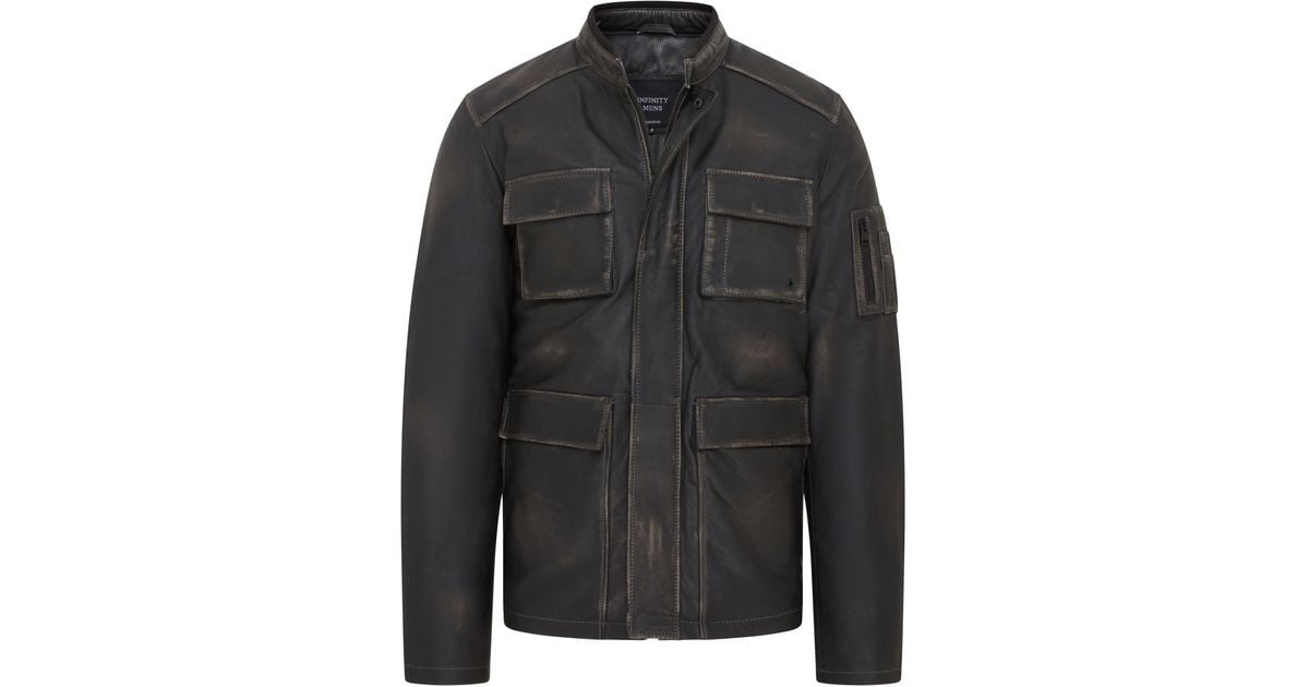 Infinity Leather Vintage Leather Safari Jacket in Black for Men | Lyst