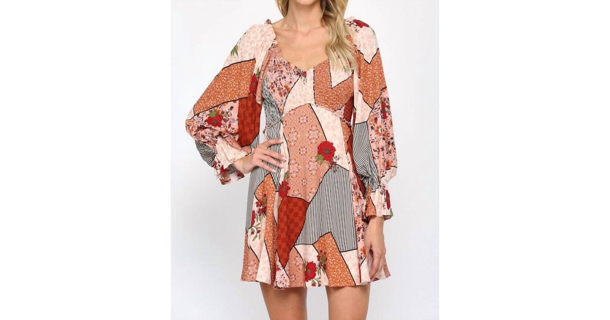 Fate Smocked Flare Dress in Red | Lyst
