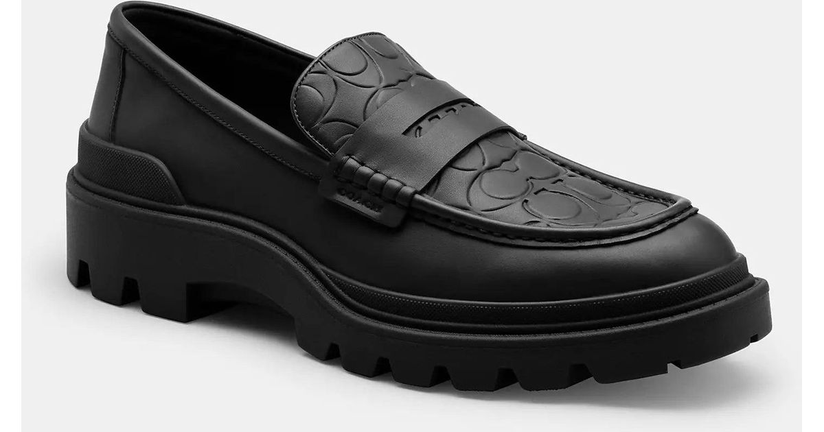 COACH Platform Loafer With Signature Print in Black for Men | Lyst