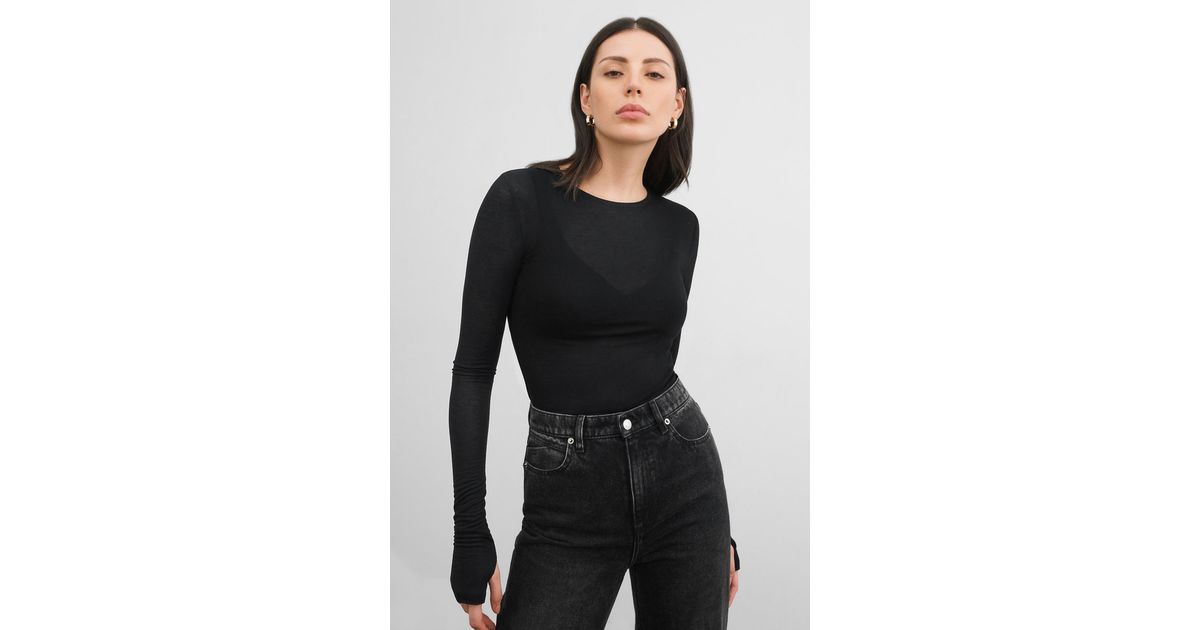 MARCELLA Sheer Avalon Top in Black | Lyst