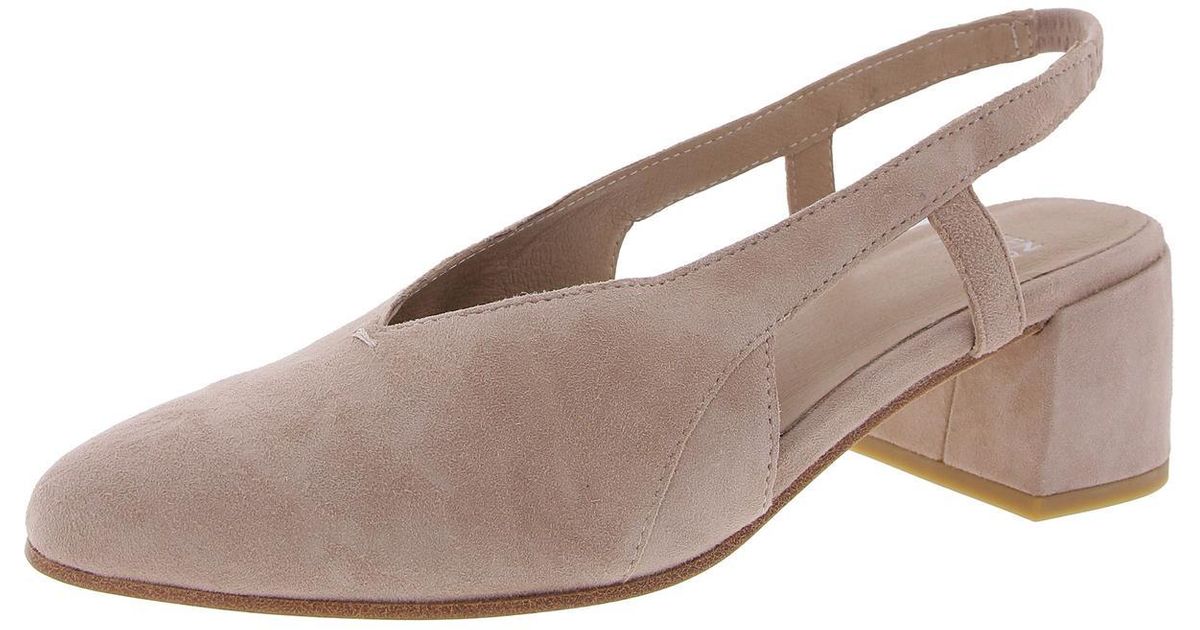Eileen Fisher Gals Block Heel Suede Slingback Heels in Brown | Lyst