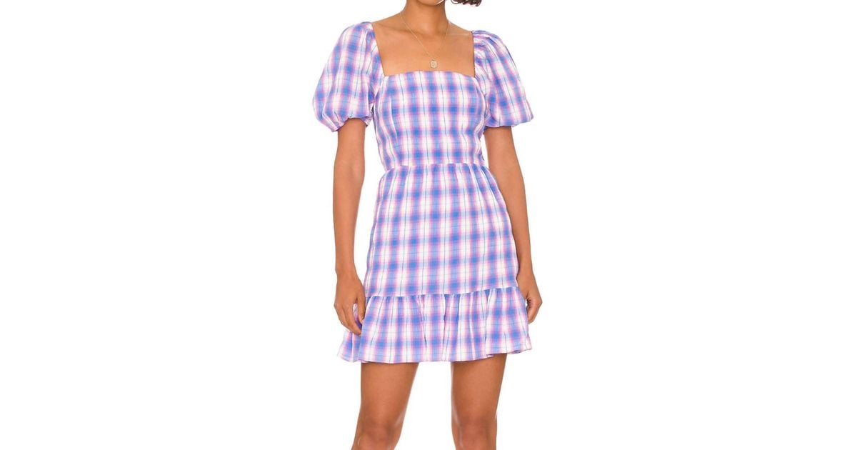 BB Dakota Plaid With My Heart Mini Dress in Blue | Lyst