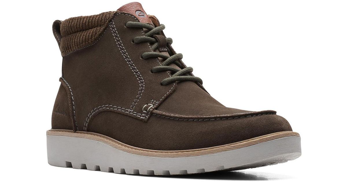 Clarks Barnes Mid Suede Ankle Combat & Lace-Up Boots in Brown for Men ...