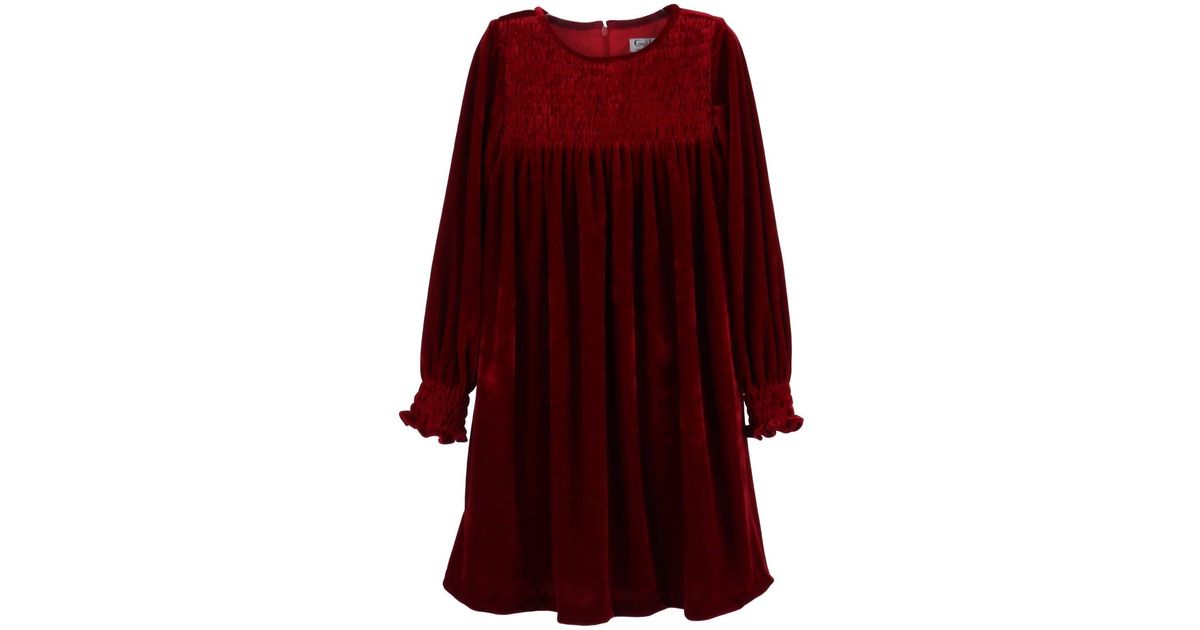 Gaby Girl's Velvet Float Dress in Red | Lyst
