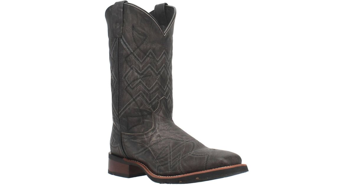 Laredo Axel Square Toe Western Cowboy Boot in Gray for Men | Lyst