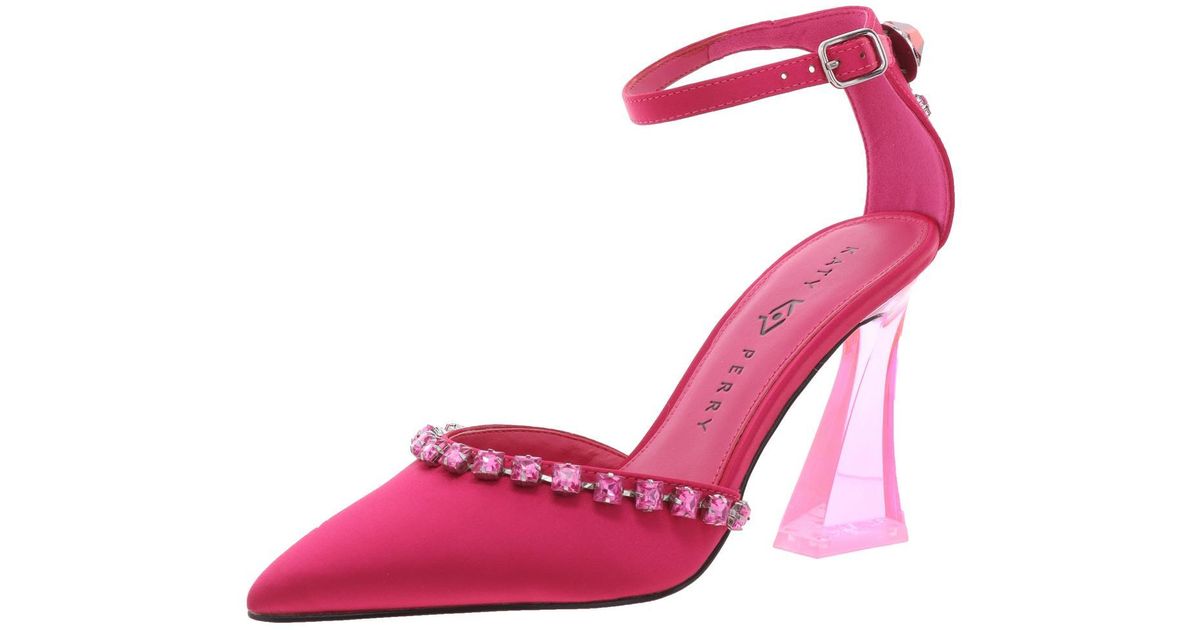 Katy Perry The Lookerr Closed Toe Embellished Satin Pumps in Pink | Lyst