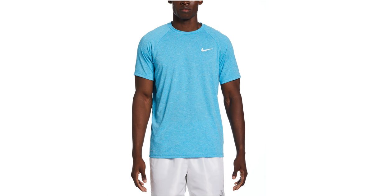 Nike Heathered Dri-Fit Rashguard in Blue for Men | Lyst