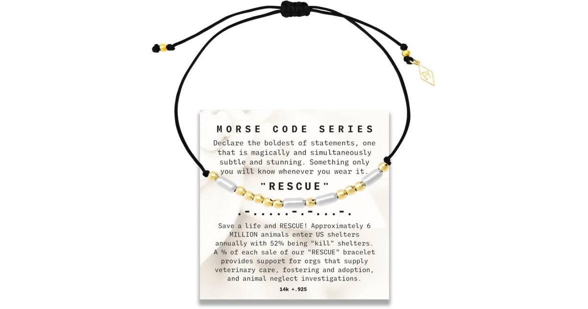 Elliot Young "Morse Code" Series Rescue Cord Bracelet in White | Lyst