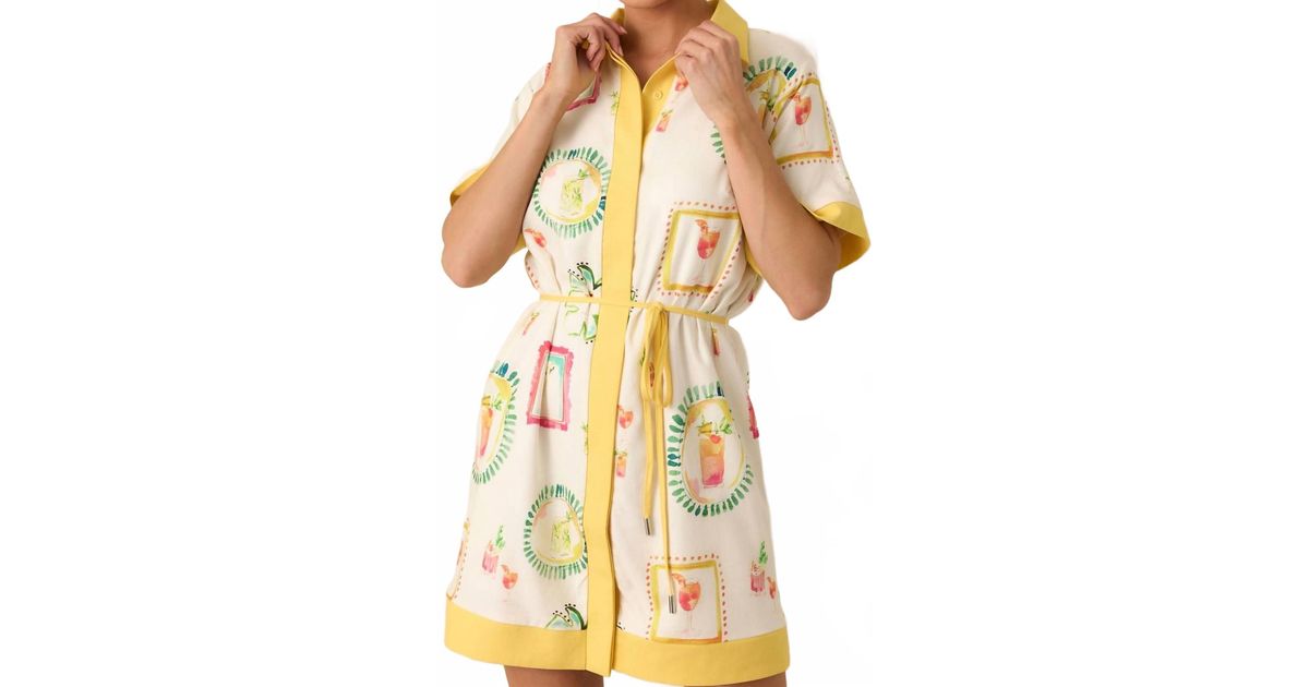 Strut & Bolt Happy Hour Shirt Dress in Yellow | Lyst