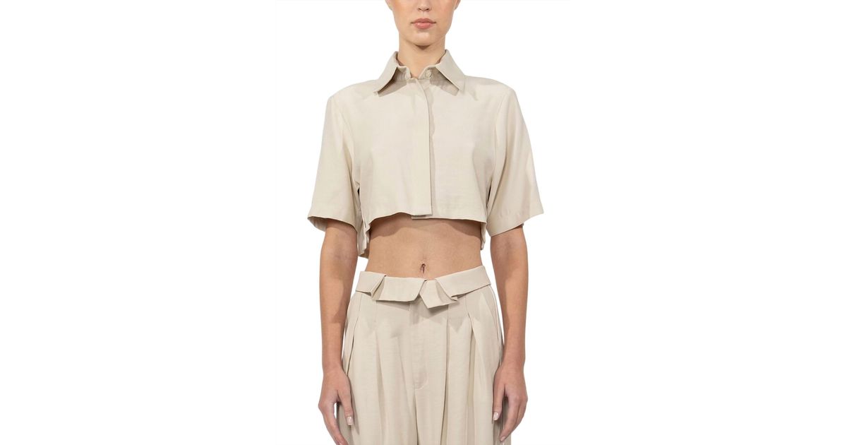 NonChalant Label Caja Crop Top in Natural | Lyst
