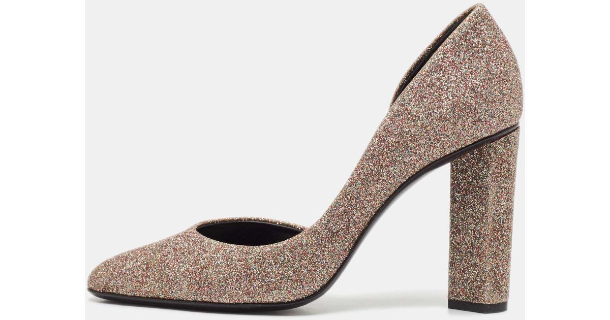 Pierre Hardy Glitter D'Orsay Pumps in Natural | Lyst