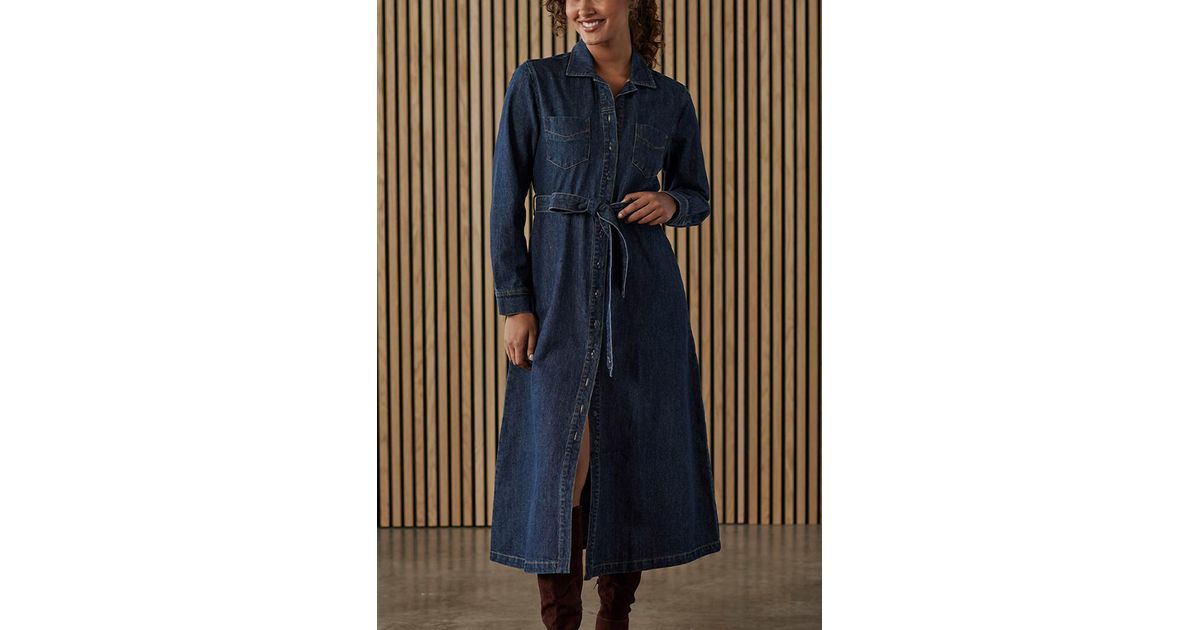 The Normal Brand Denim Shirt Dress in Blue | Lyst
