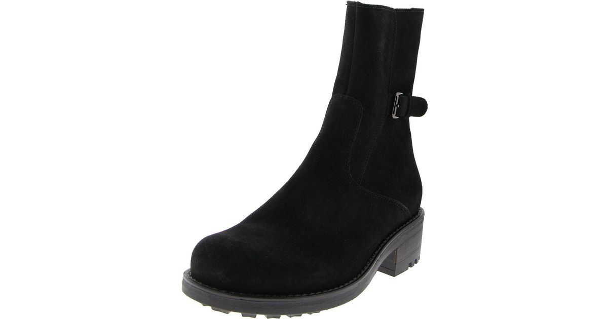 La Canadienne Havan Suede Lugged Sole Ankle Boots in Black | Lyst