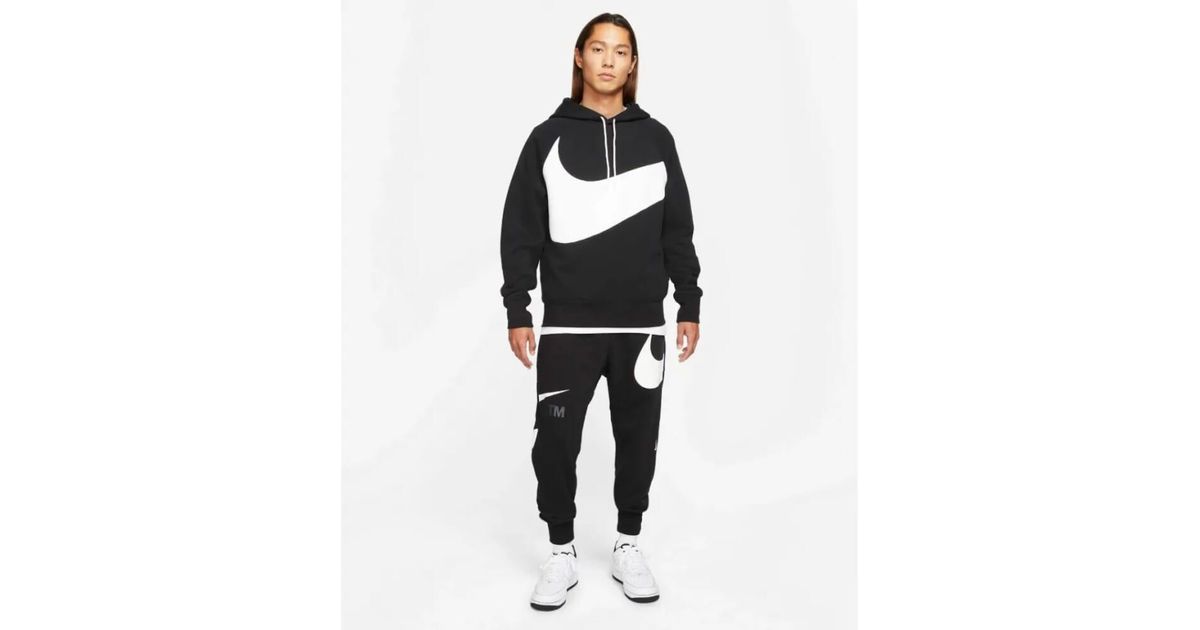 Nike Nsw Swoosh Tech Fleece Pullover Hoodie/ Dd8222-010 in Black for ...