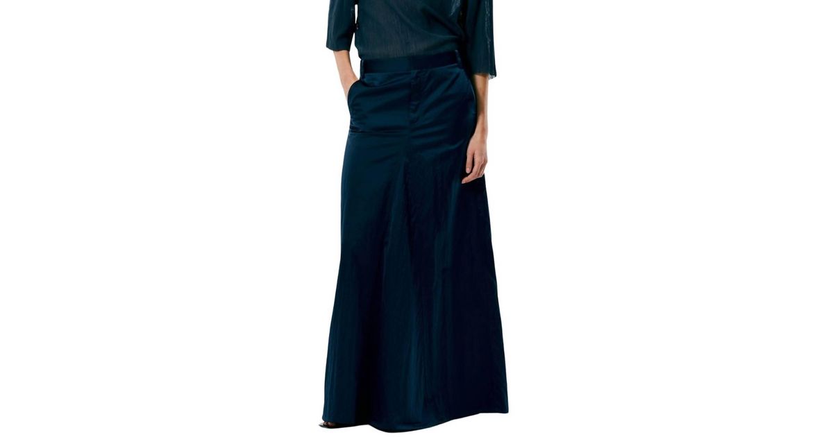 Tibi Luxe Eco Satin Godet Maxi Skirt in Blue | Lyst