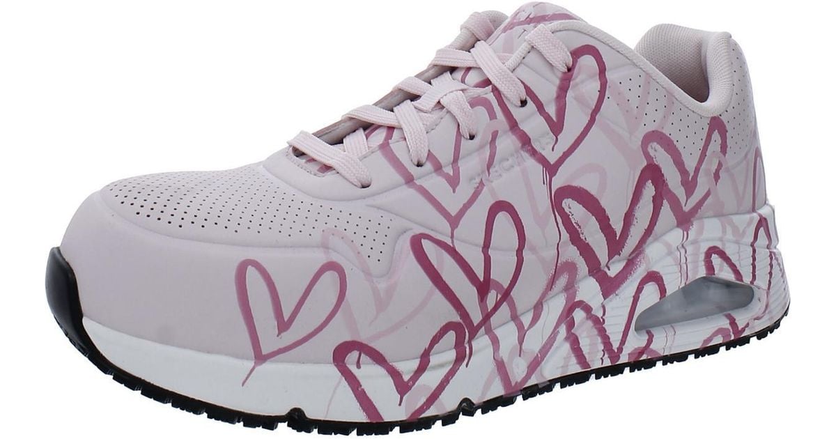 Skechers Uno Sr-Full Of Hearts Faux Leather Composite Toe Work & Safety ...