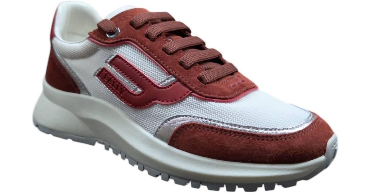 Bally Demmy Heritage Leather Sneakers in Red | Lyst