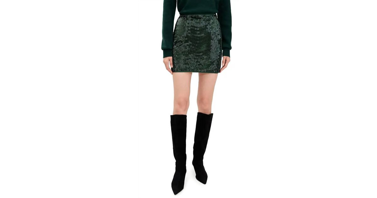 Susana Monaco Swirl Sequin Mini Skirt in Black | Lyst