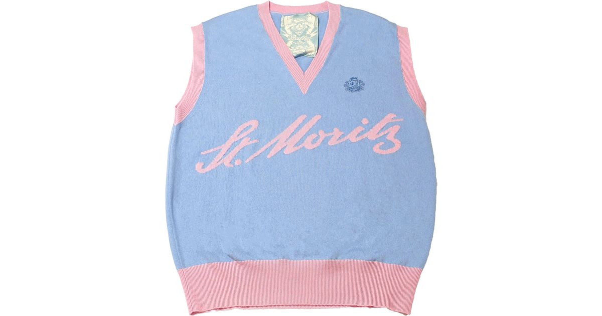 Bally 6302915/ Logo Cashmere Knit Wool Vest in Blue for Men | Lyst