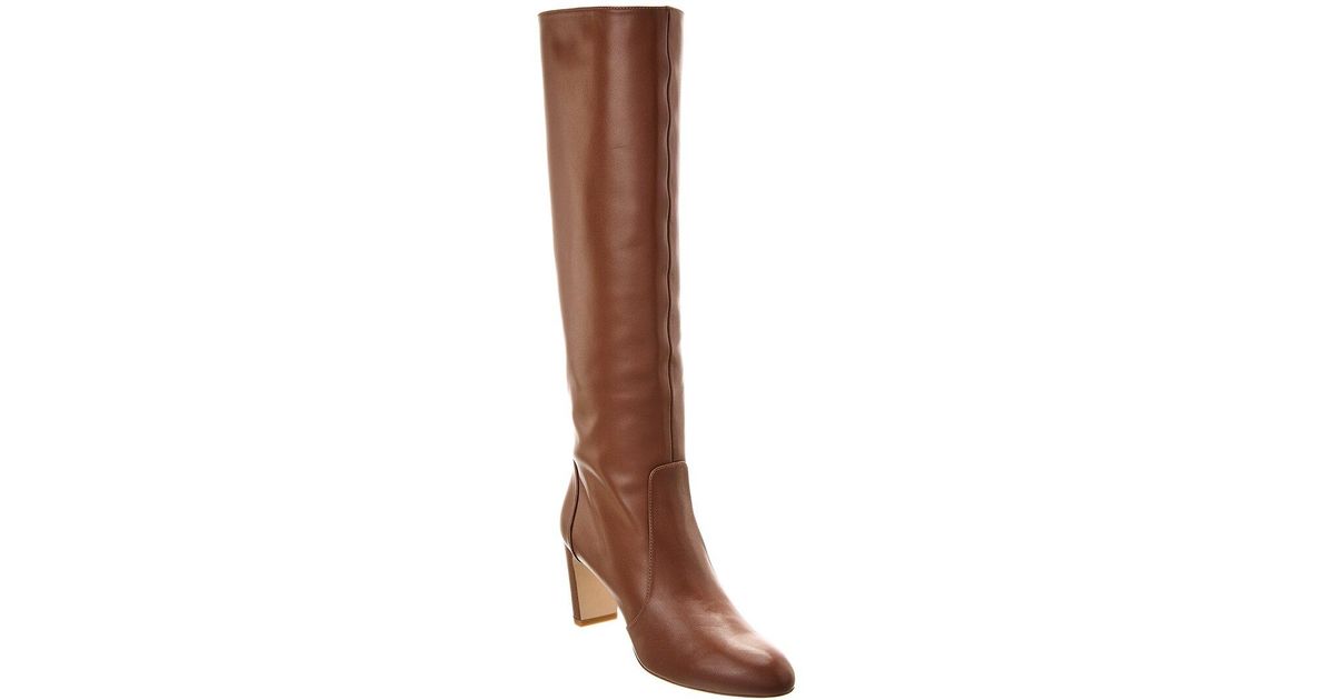 Stuart Weitzman Vida 75 Leather Knee-High Boot in Brown | Lyst