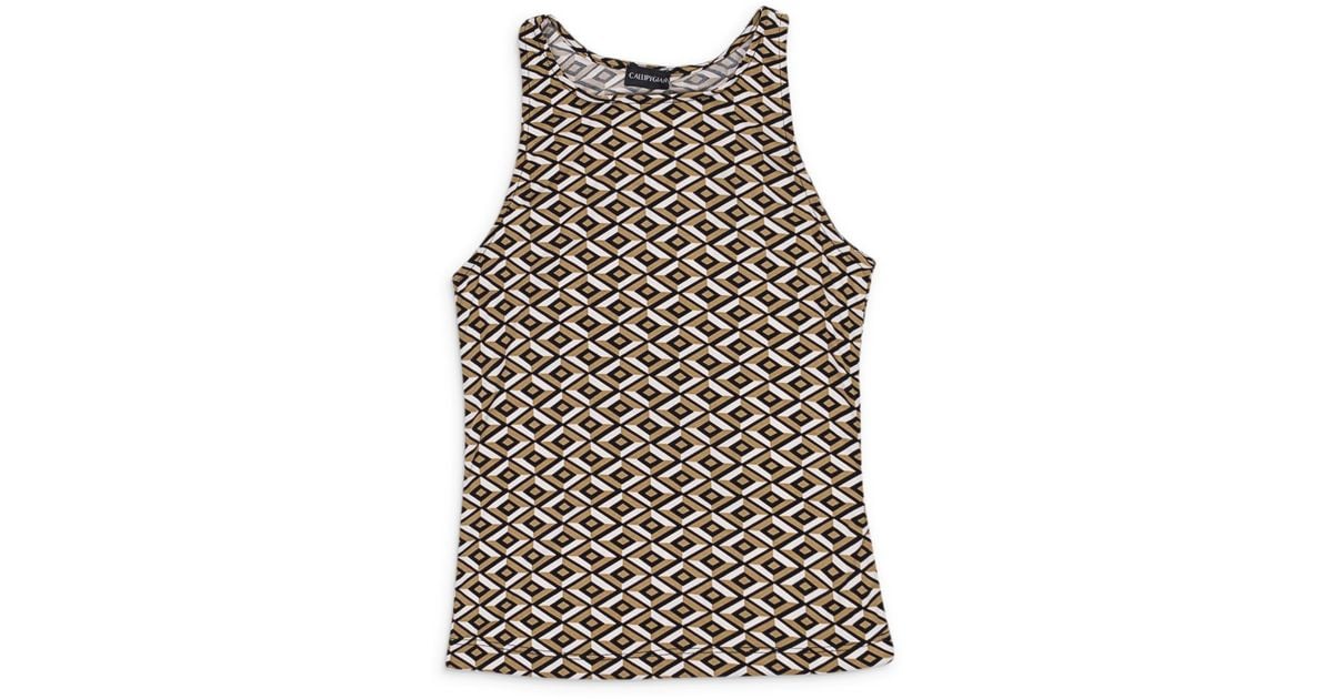 CALLIPYGIAN Stretch Tank in Brown | Lyst