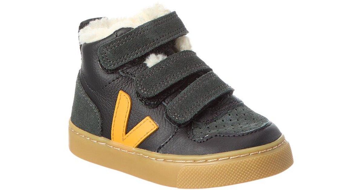 Veja Small V-10 Mid Winter Chromefree Suede Sneaker in Black for Men | Lyst