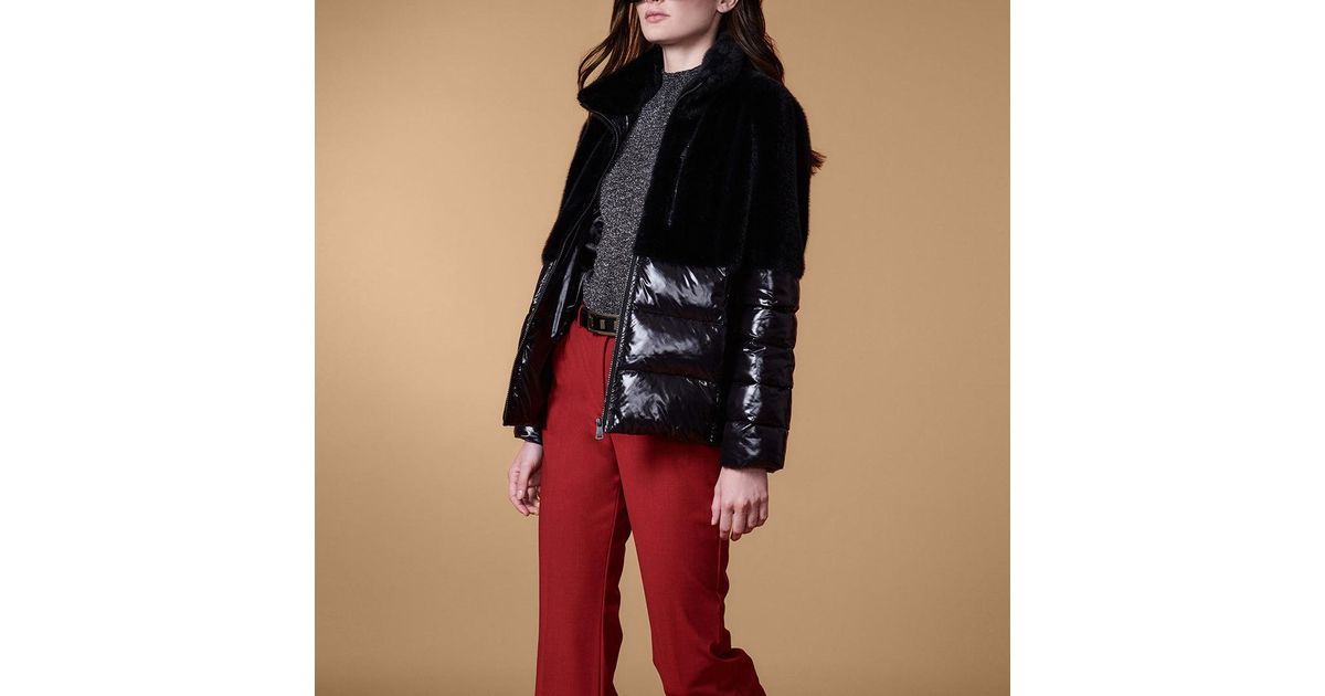 Bernardo Fur Combo Jacket in Blue | Lyst