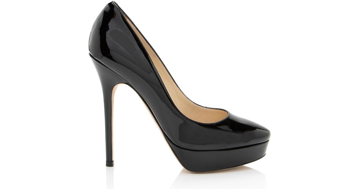 Jimmy Choo Patent Leather Cosmic Platform Pumps in Black | Lyst
