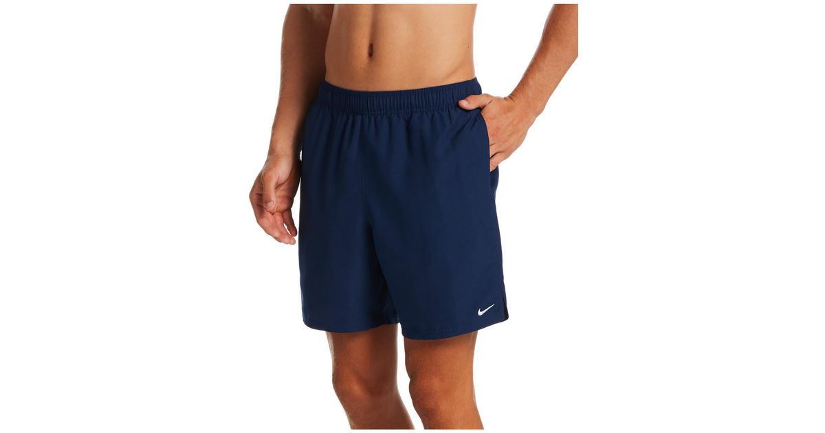 Nike Solid Polyester Swim Trunks in Blue for Men | Lyst